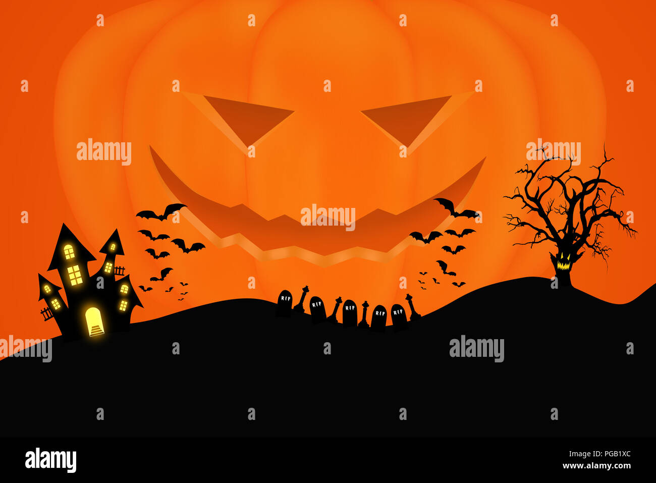 Halloween background template design with space for text Stock Photo ...