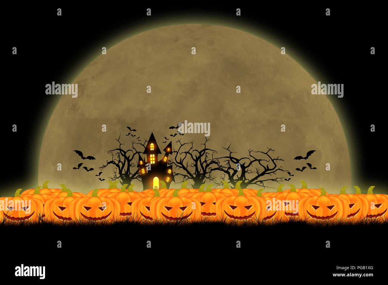 Halloween background template design with space for text Stock Photo ...