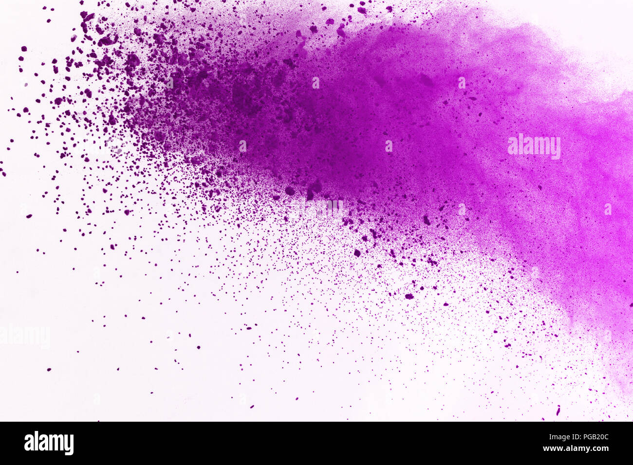 Abstract purple powder explosion on white background. abstract colored ...