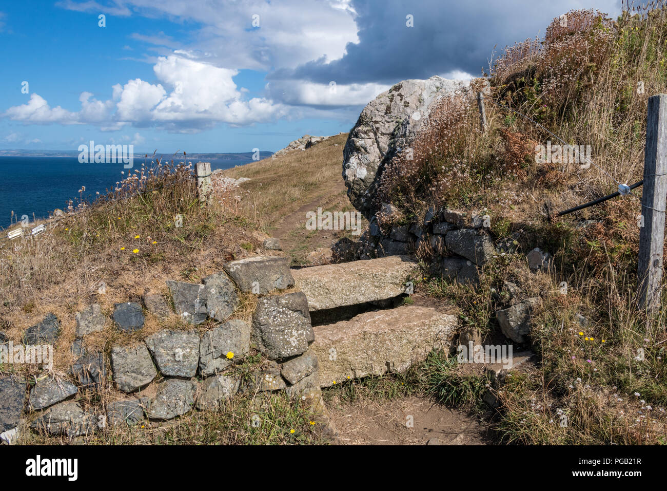 Lizard Peninsula Coast Path View, Cornwall, UK Stock Photo - Alamy