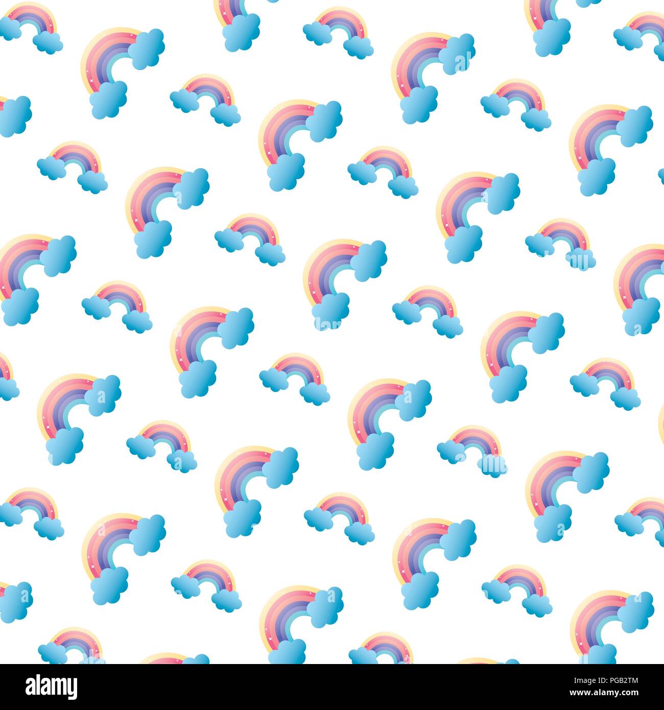 beauty rainbow with fluffy clouds background Stock Vector Image & Art ...