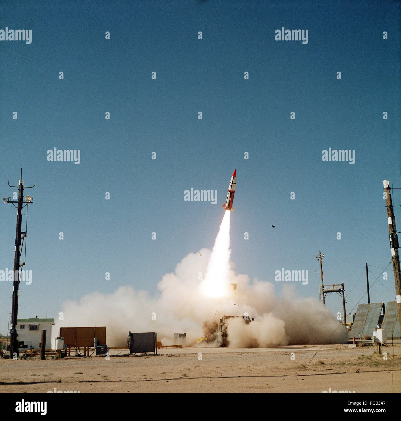 Trailing fire and smoke, an Army Tactical Missile System (TACMS ...