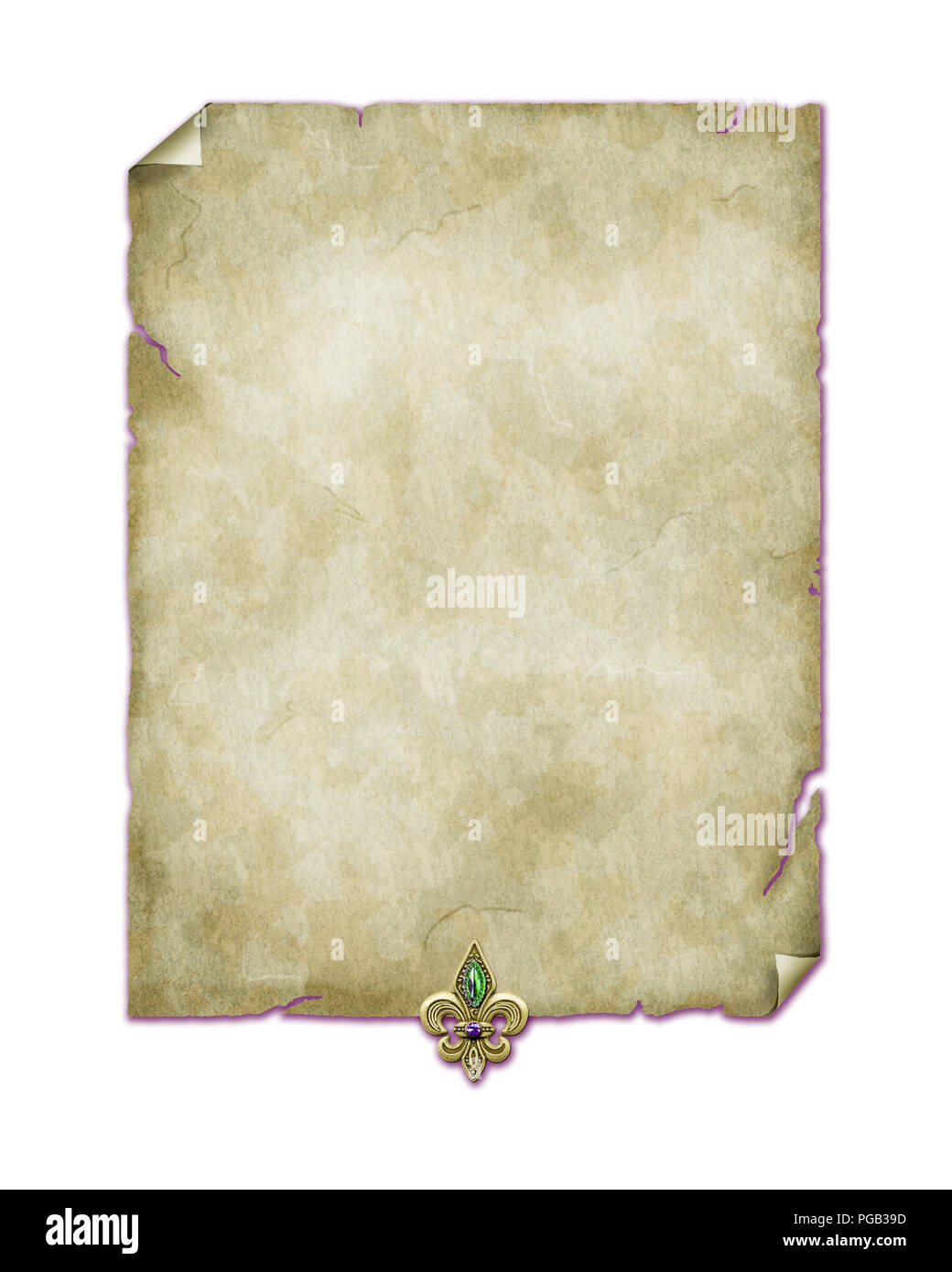 Victorian Parchment Paper Isolated on White Background Collection Stock ...