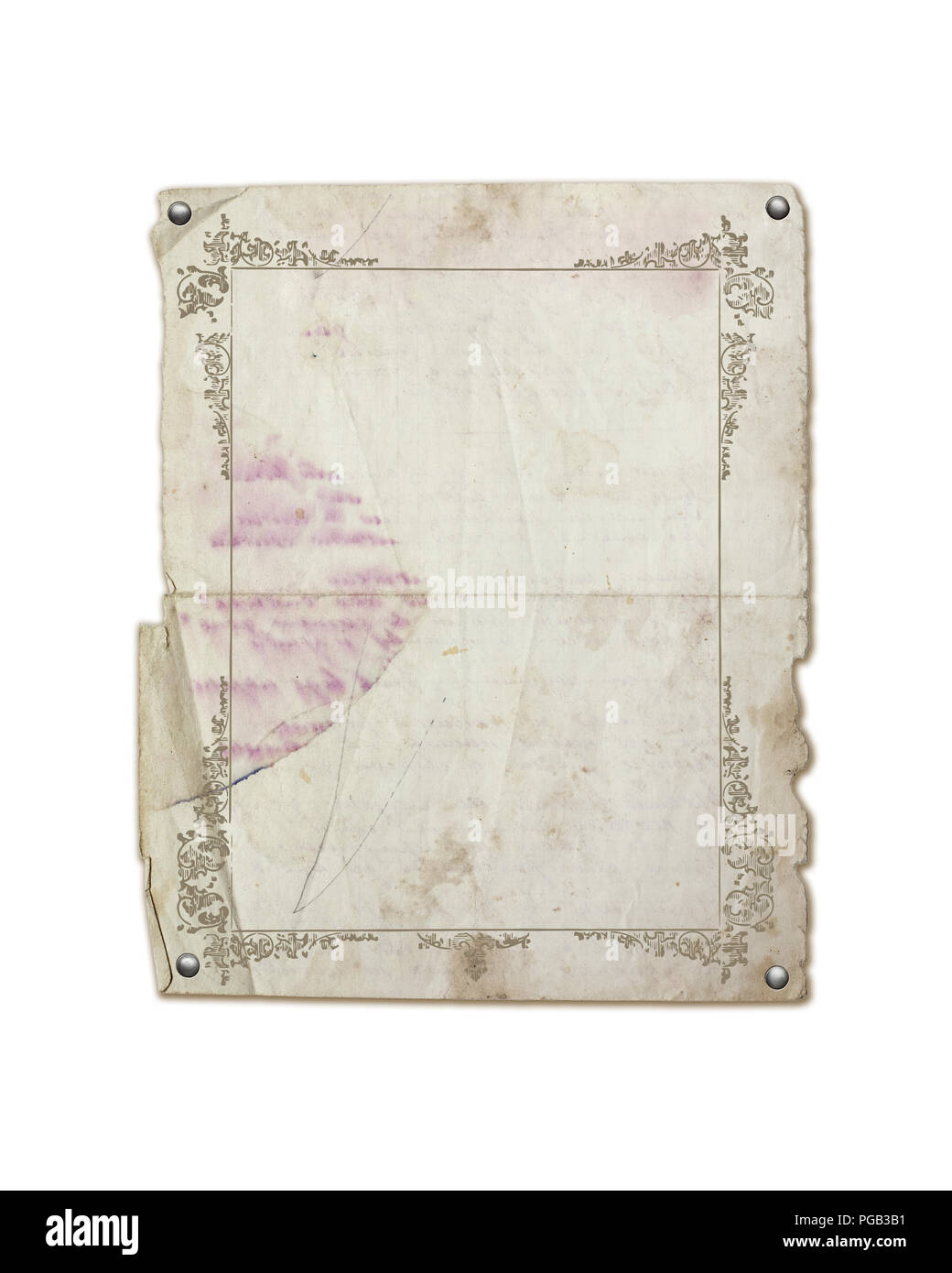 Victorian Parchment Paper Isolated on White Background Collection Stock ...