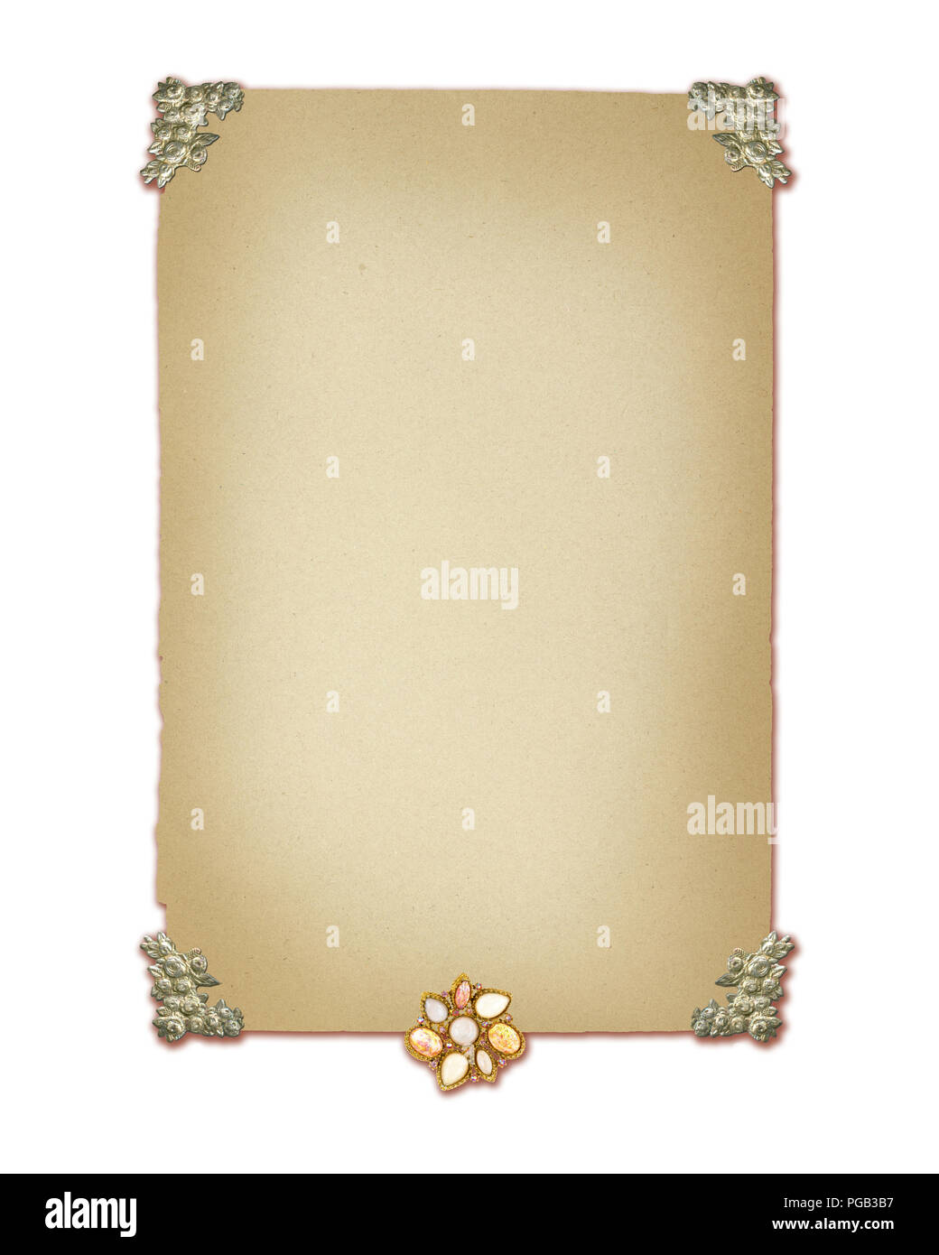 Victorian Parchment Paper Isolated on White Background Collection Stock ...