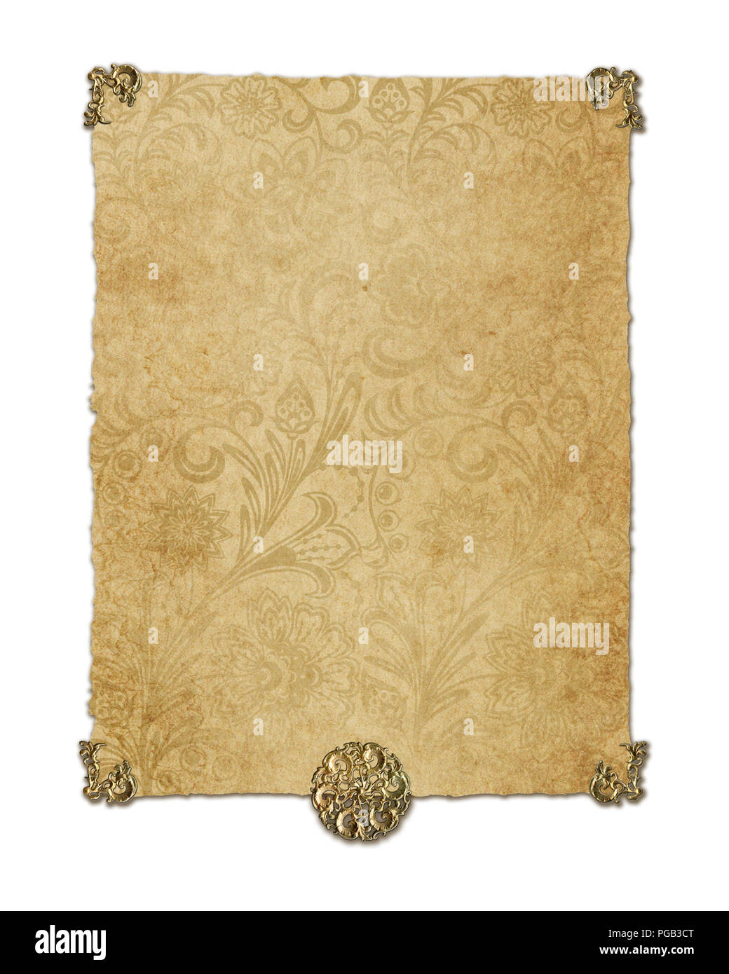 Victorian Parchment Paper Isolated on White Background Collection Stock ...