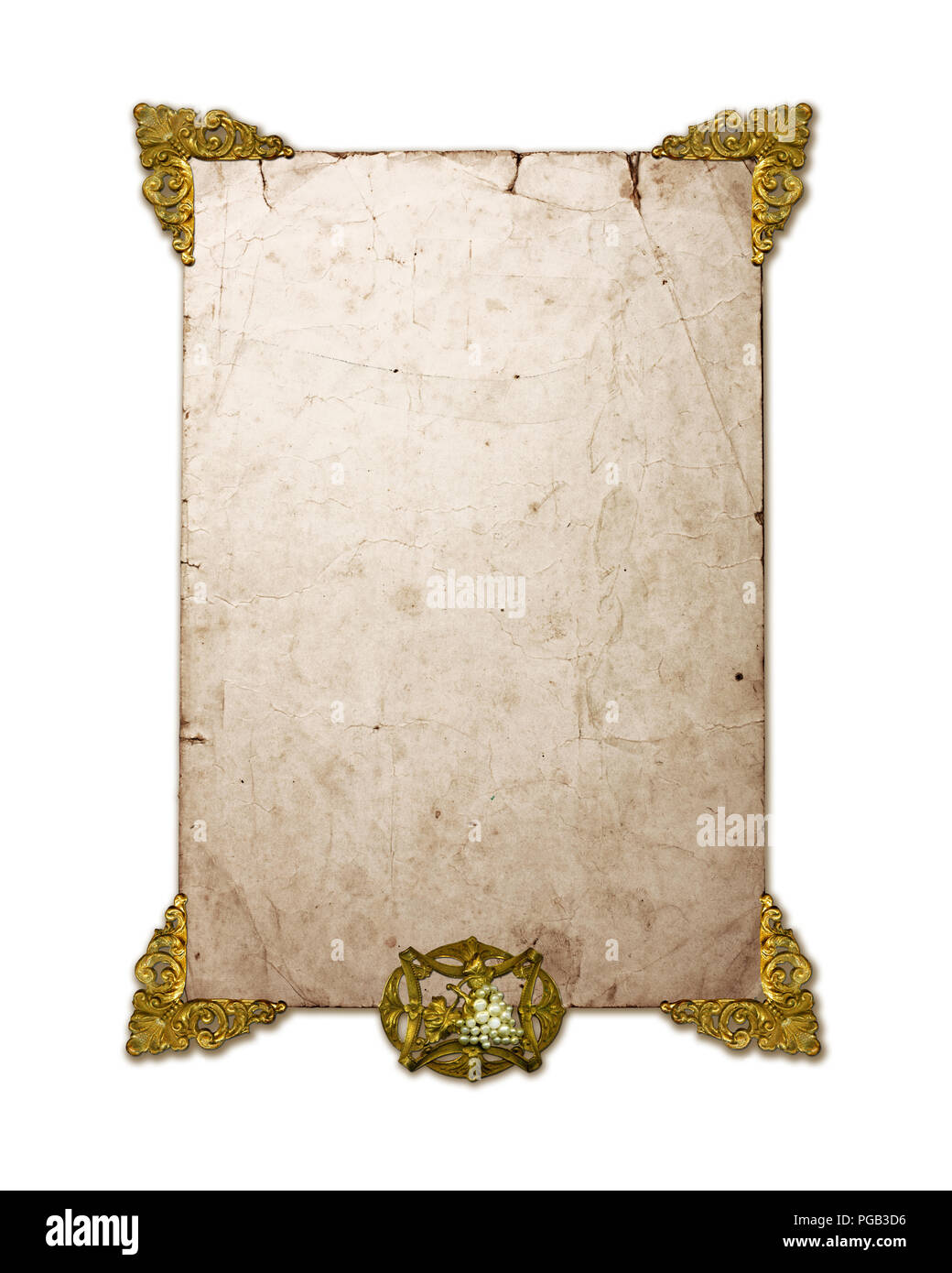 Victorian Parchment Paper Isolated on White Background Collection Stock ...