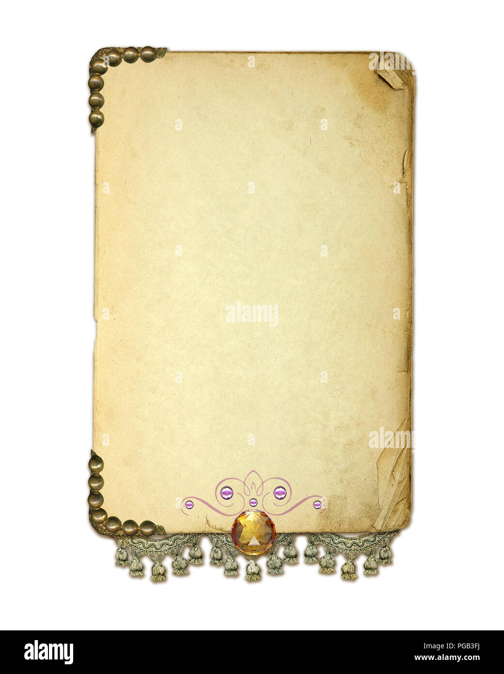 Victorian Parchment Paper Isolated on White Background Collection Stock ...