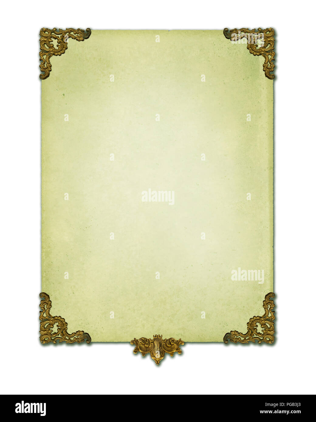 Victorian Parchment Paper Isolated on White Background Collection Stock ...
