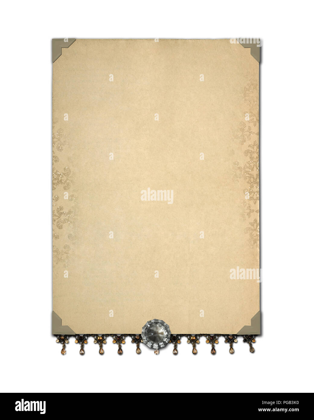 Victorian Parchment Paper Isolated on White Background Collection Stock ...