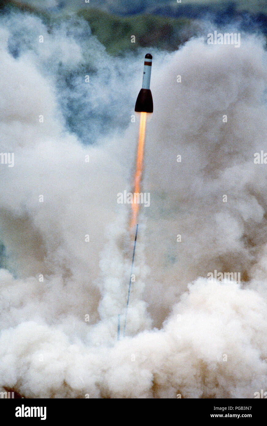 A GTR-18A Smokey Sam simulated anti-aircraft missile is launched at an ...