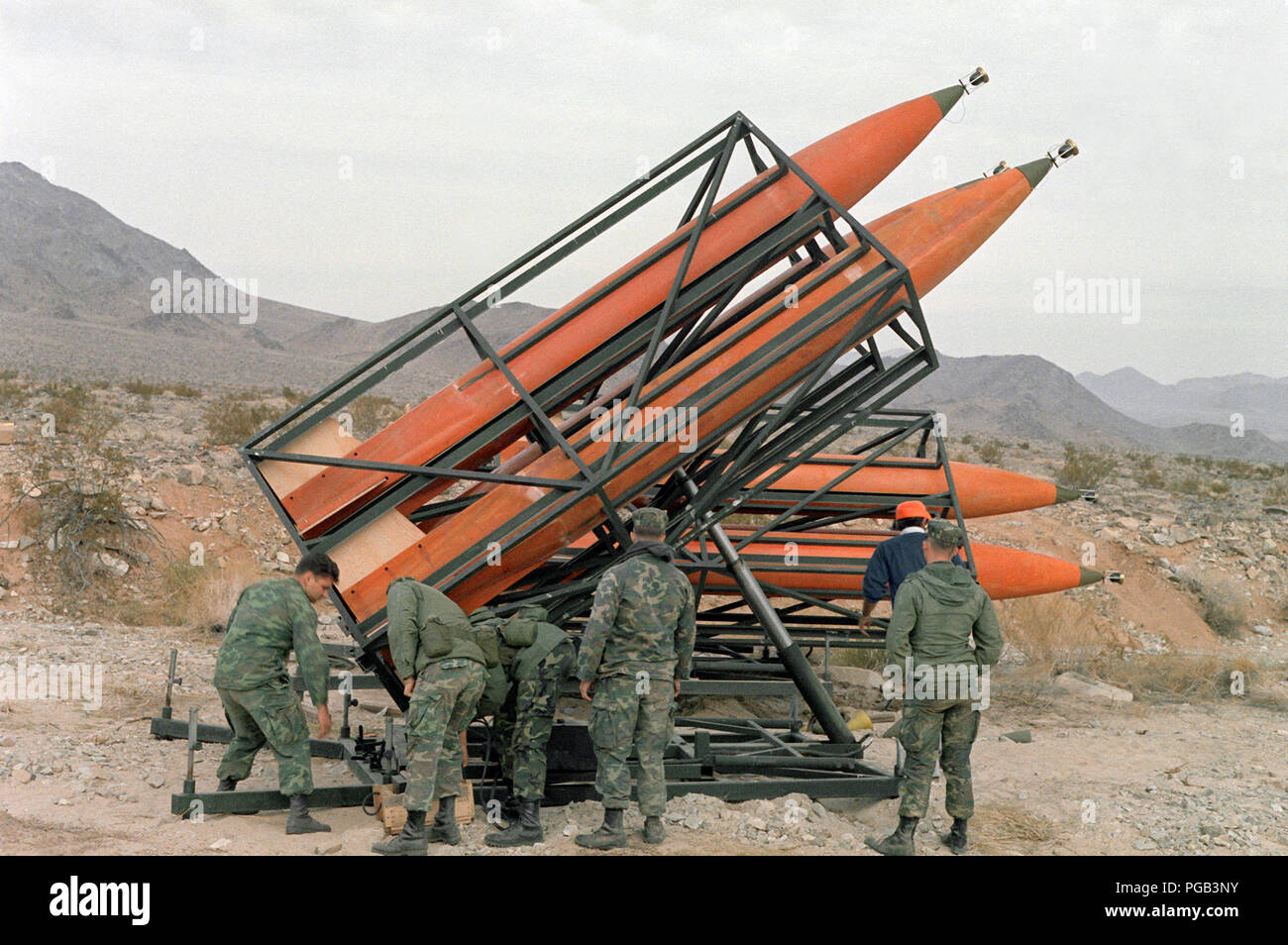Ballistic Aerial Target System (BATS) missiles are prepared for ...
