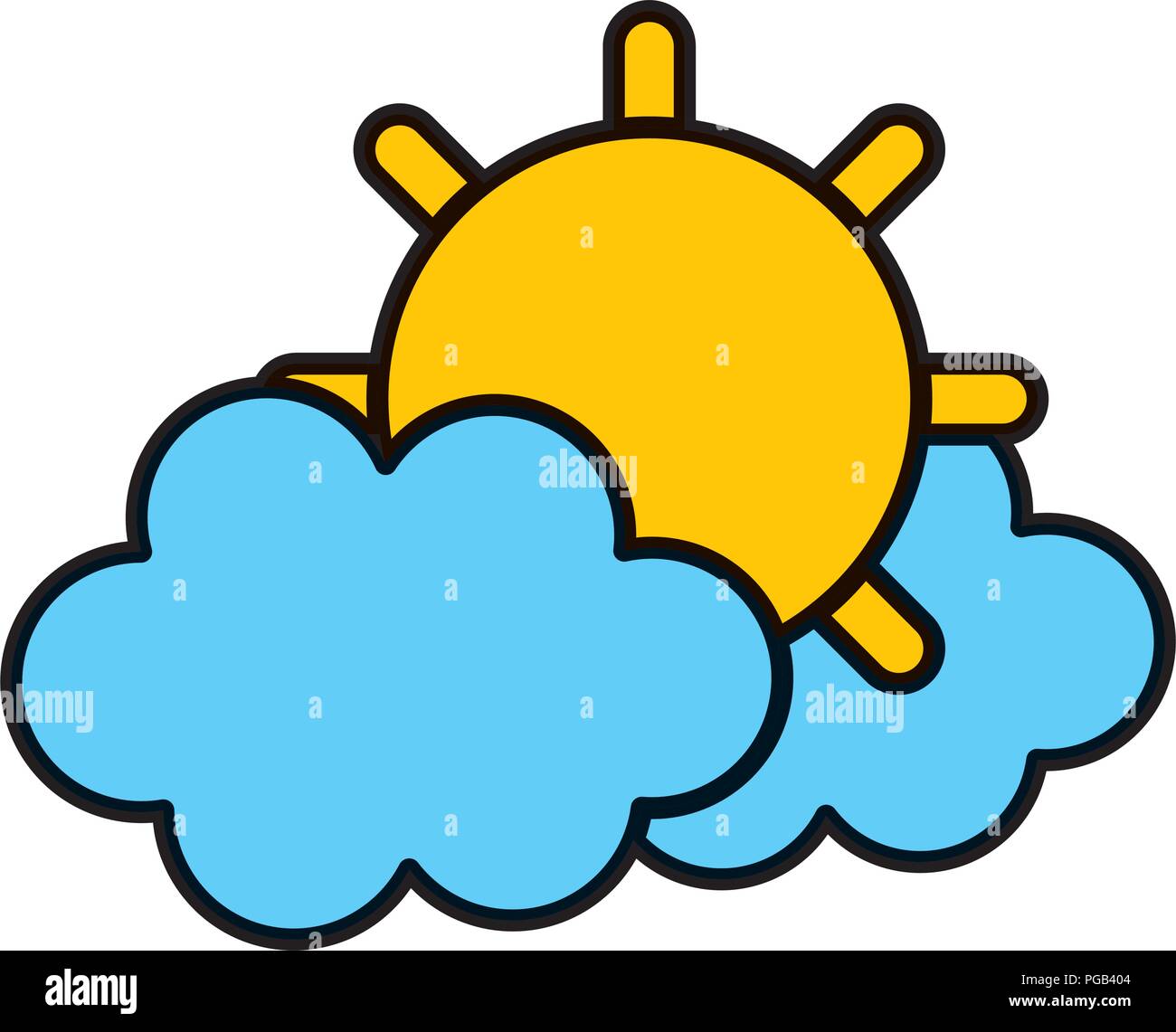 color tropical sun and hot weather with clouds Stock Vector Image & Art ...