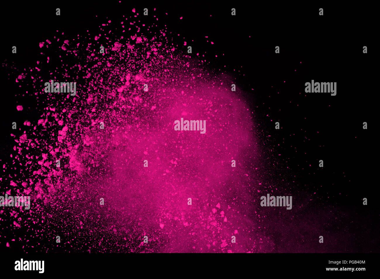 Abstract pink powder explosion on black background. abstract colored ...