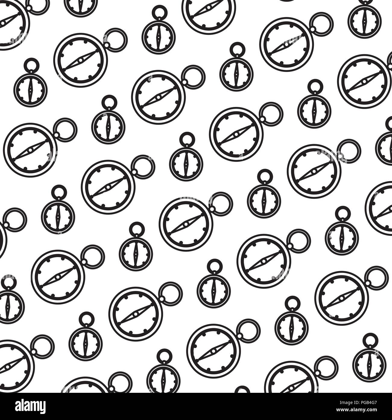 line compass adventure object direction background Stock Vector Image ...