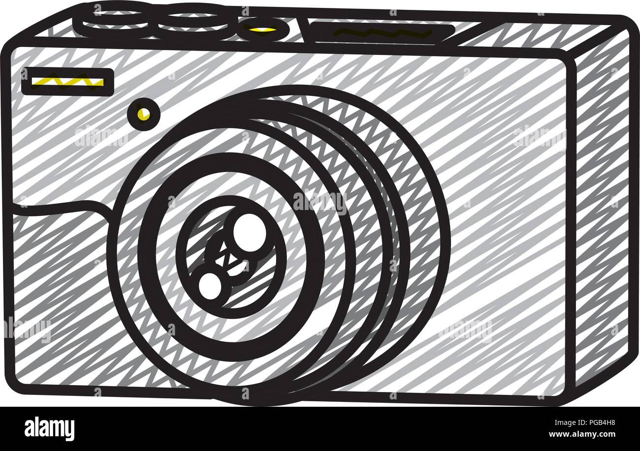 doodle professional digital camera technology object Stock Vector Image ...
