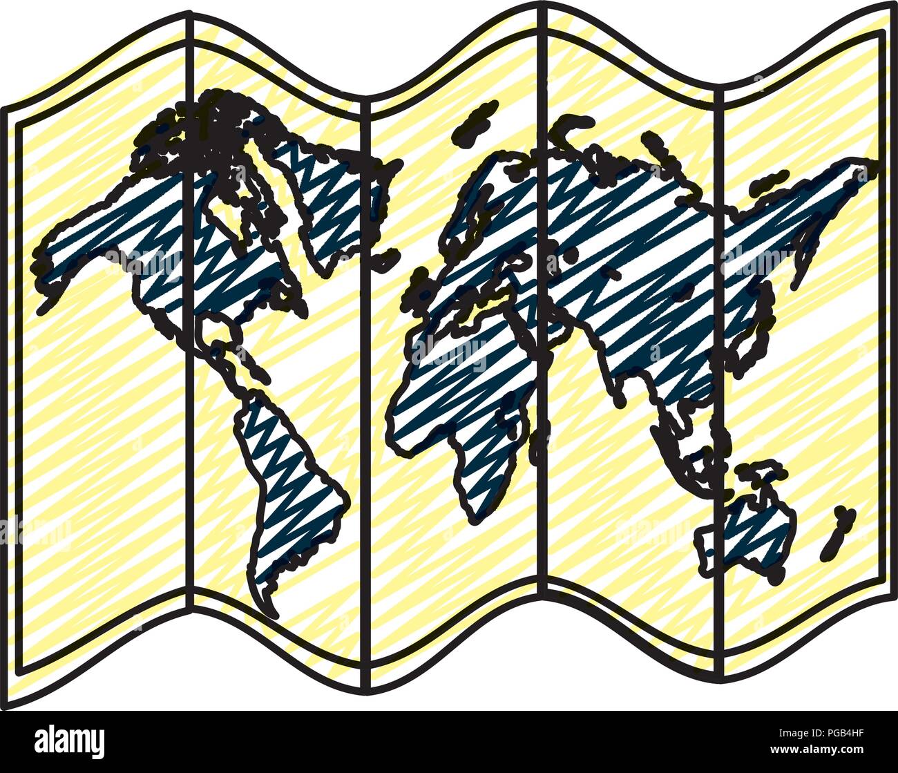 doodle global geography map object information Stock Vector Image & Art ...