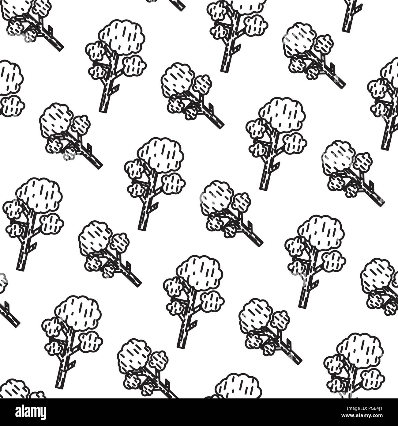line natural tree branches leaves background Stock Vector Image & Art ...