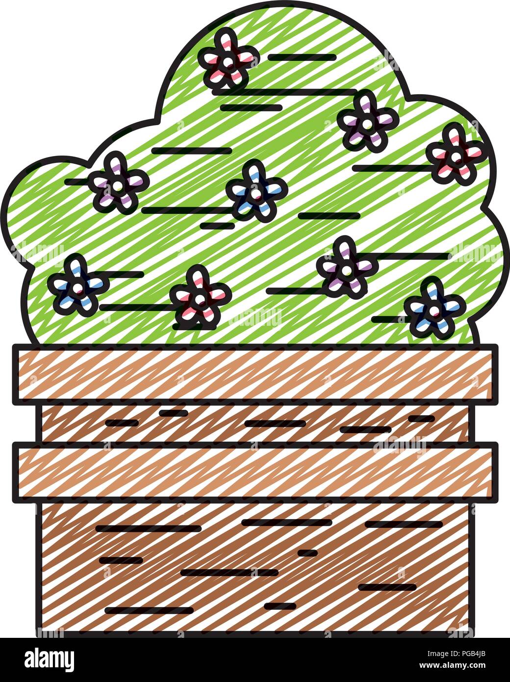 doodle nature bush plant flower style Stock Vector Image & Art - Alamy