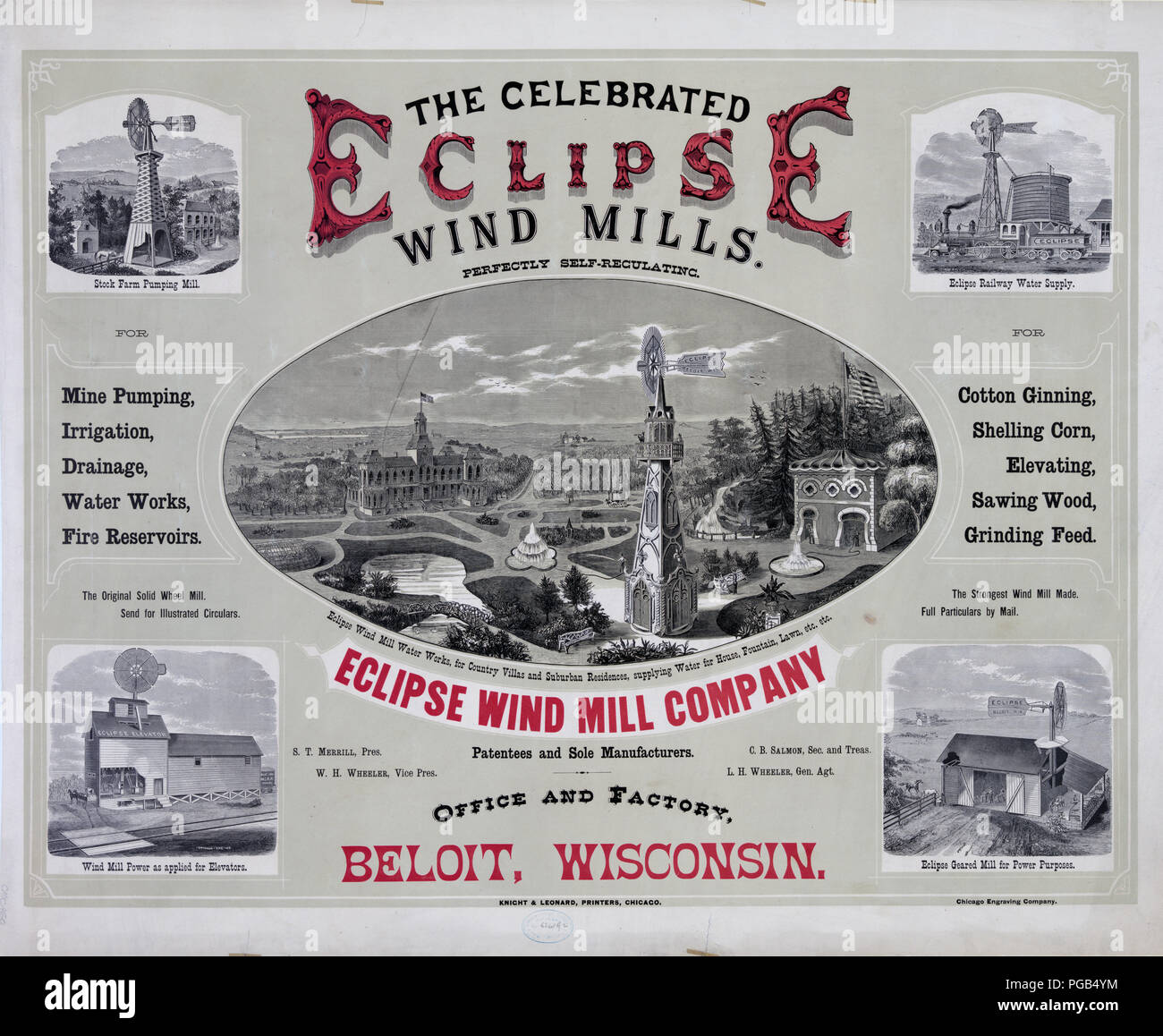 The celebrated eclipse wind mills Stock Photo - Alamy