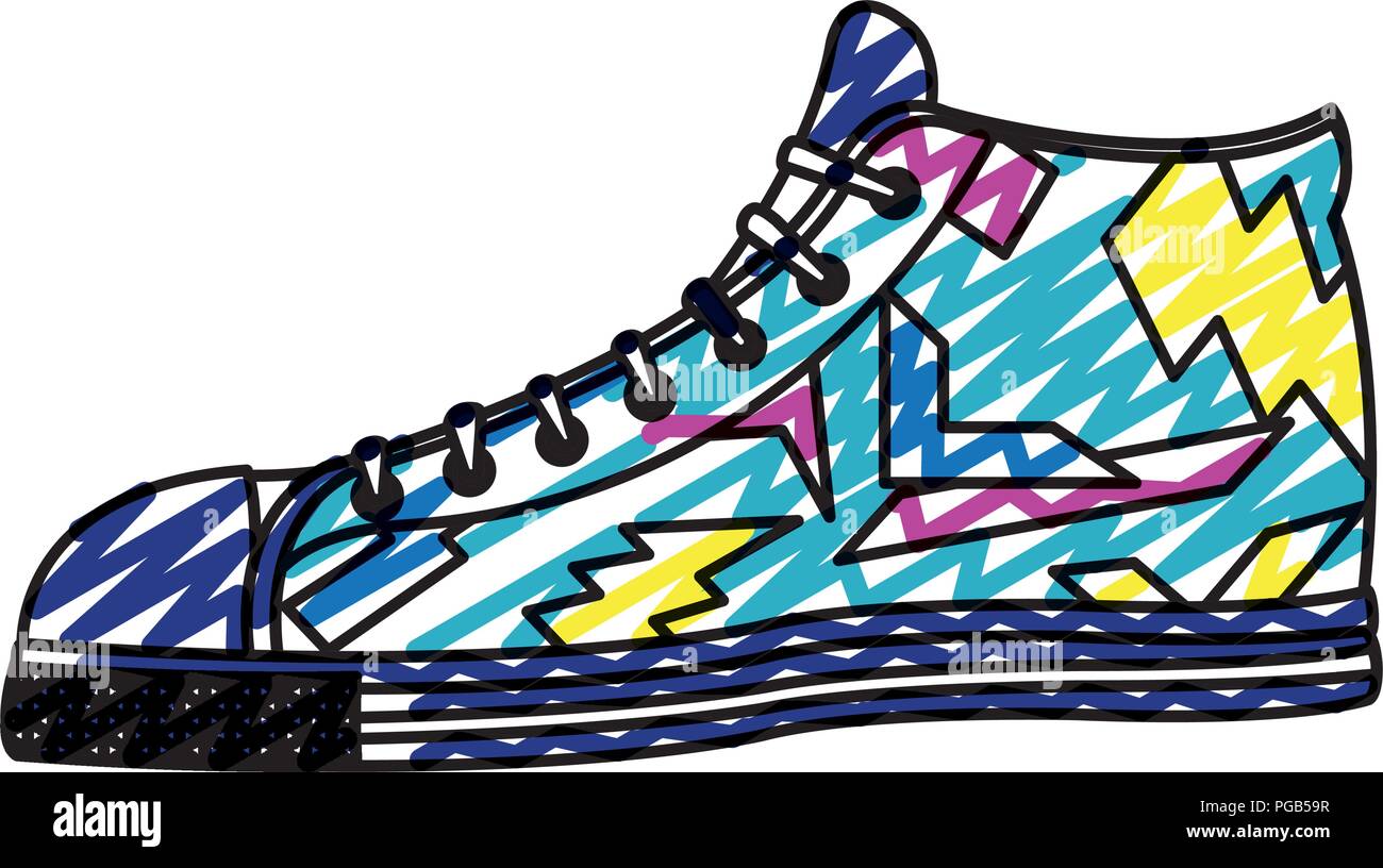 doodle fashion sneaker confortable shoes style Stock Vector Image & Art ...
