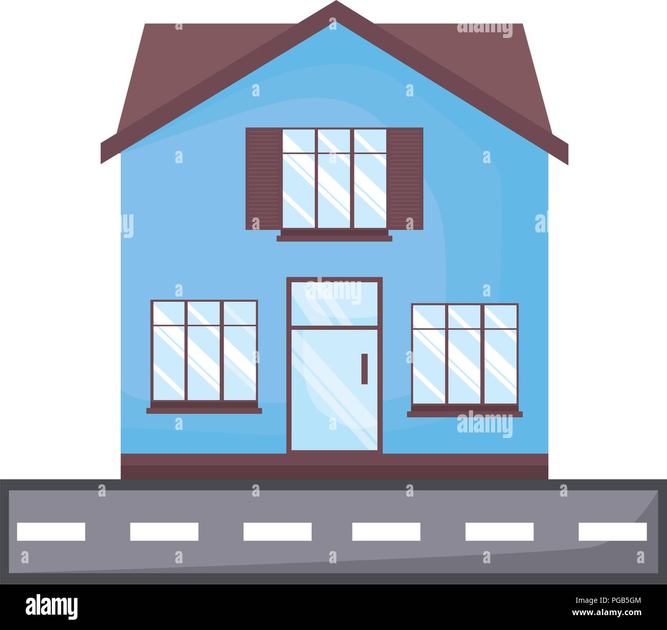 road and house icon over white background, vector illustration Stock ...