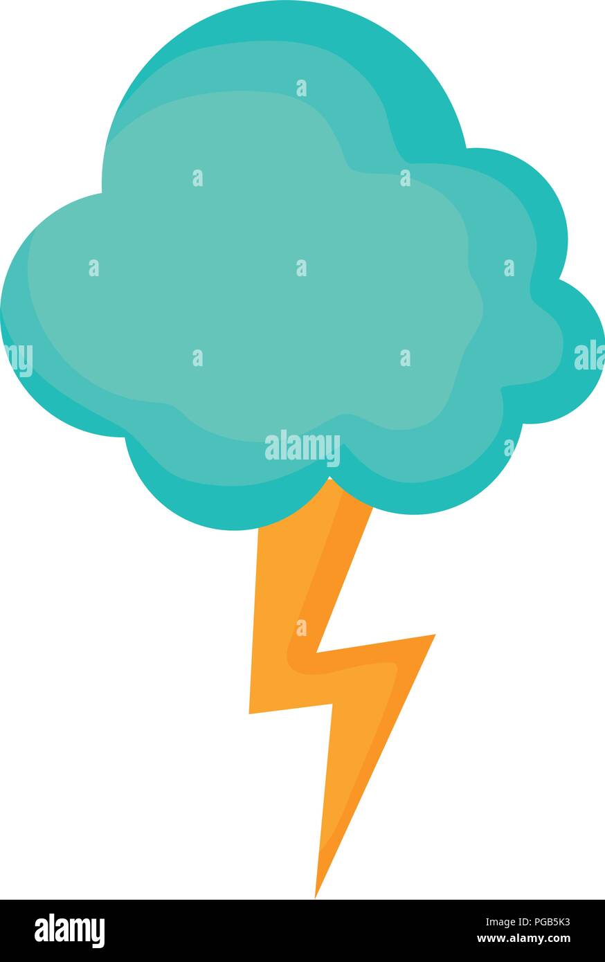 cloud and bolt icon over white background, vector illustration Stock ...