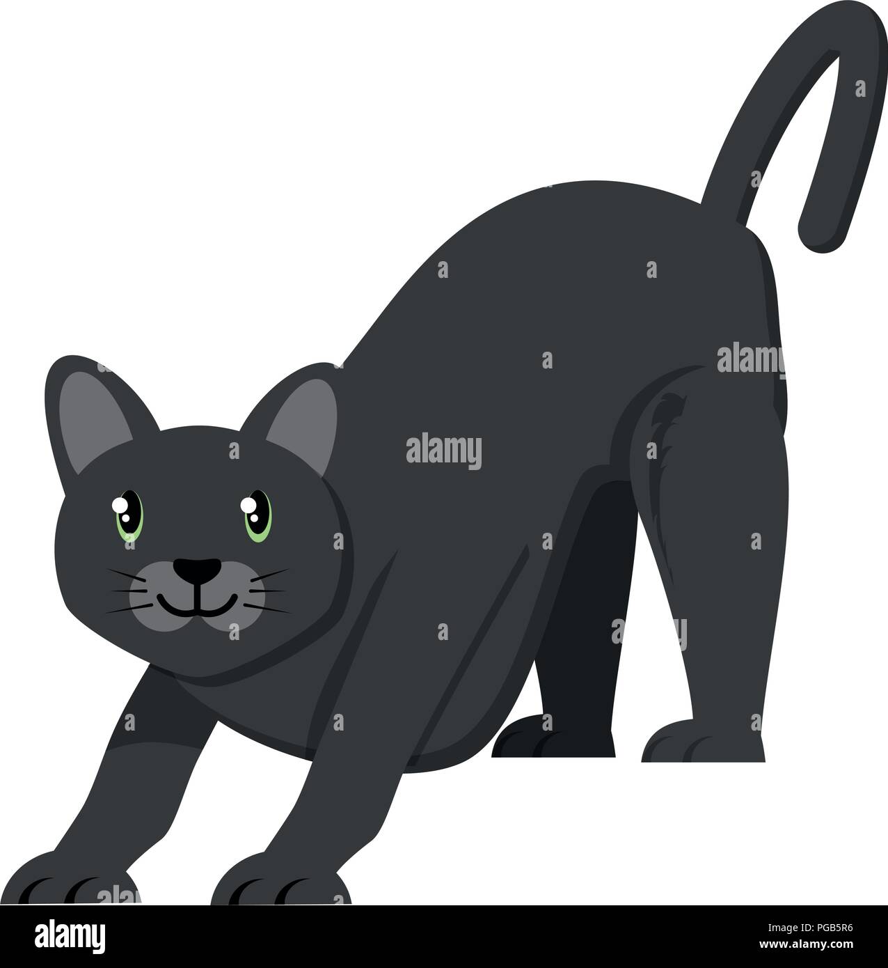 Cute Cat Icon Over White Background Vector Illustration Stock Vector