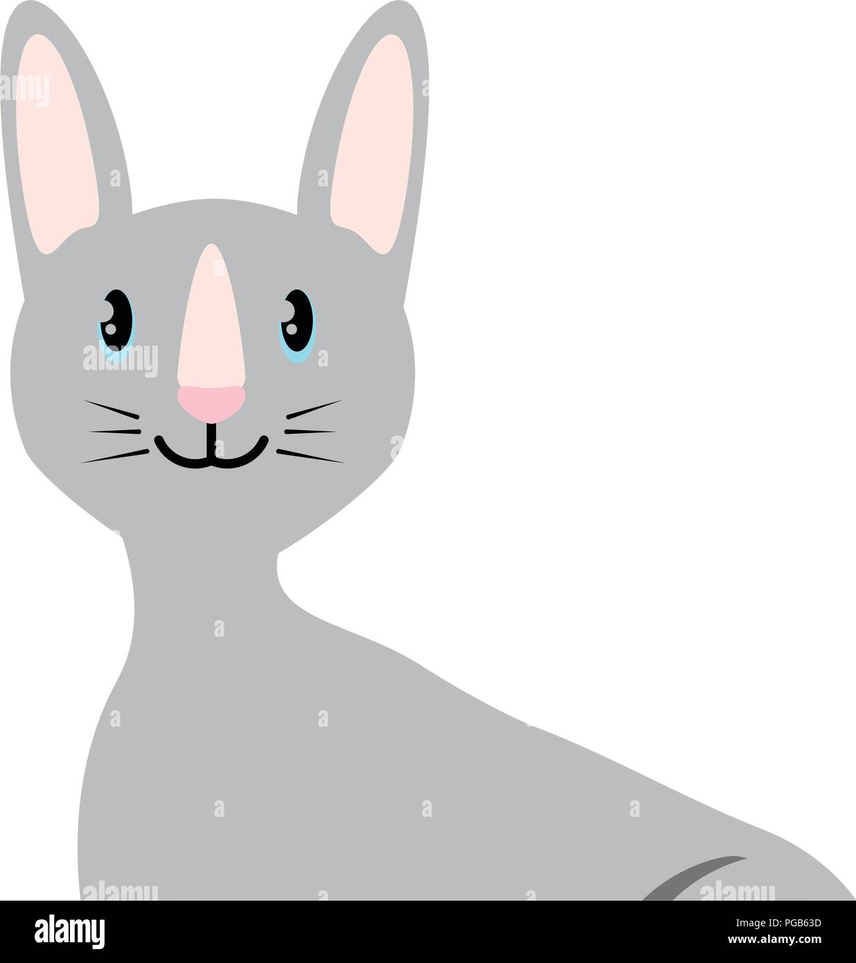 cute cat icon over white background, vector illustration Stock Vector ...