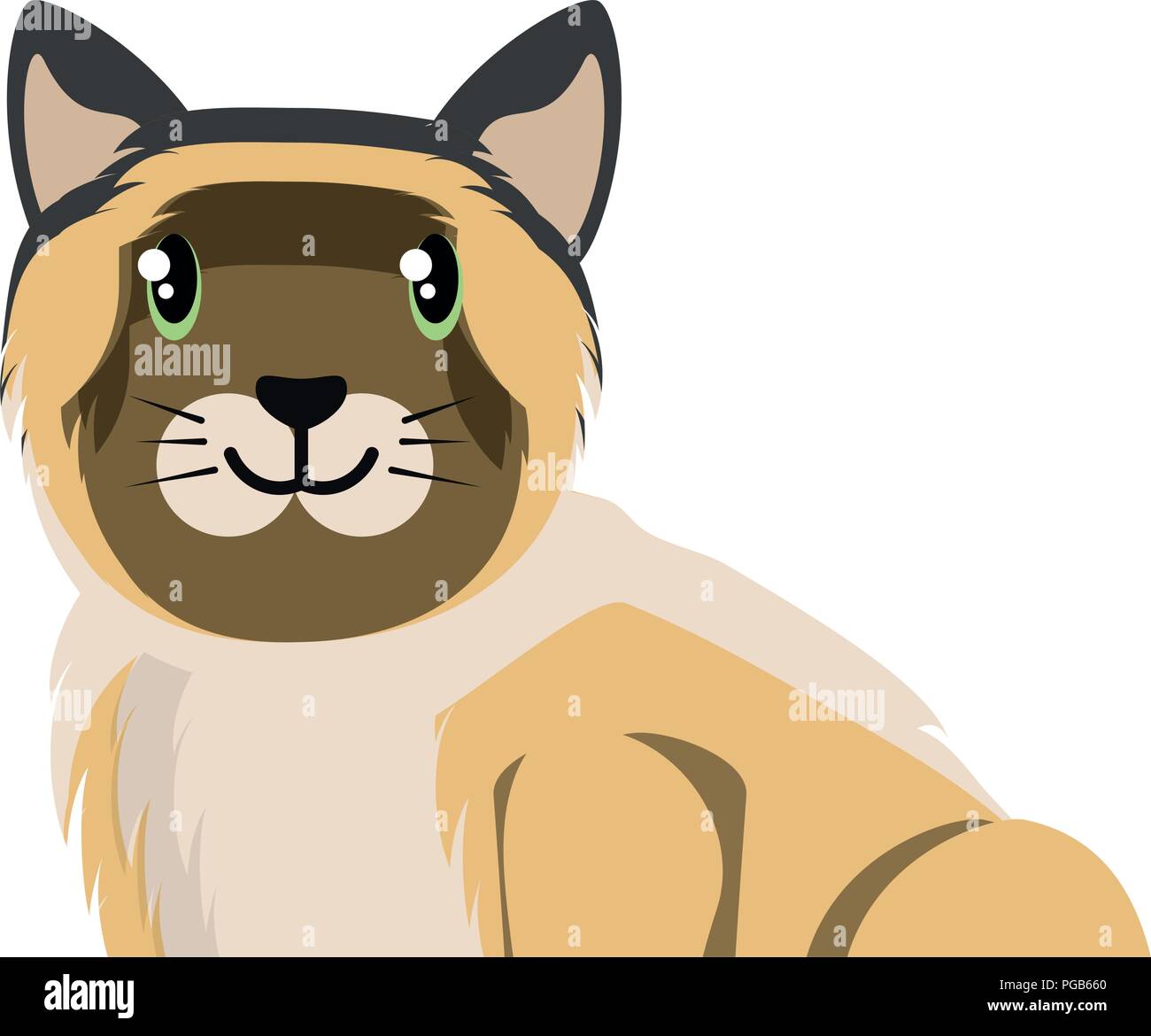 cute kitty icon over white background, colorful design. vector ...