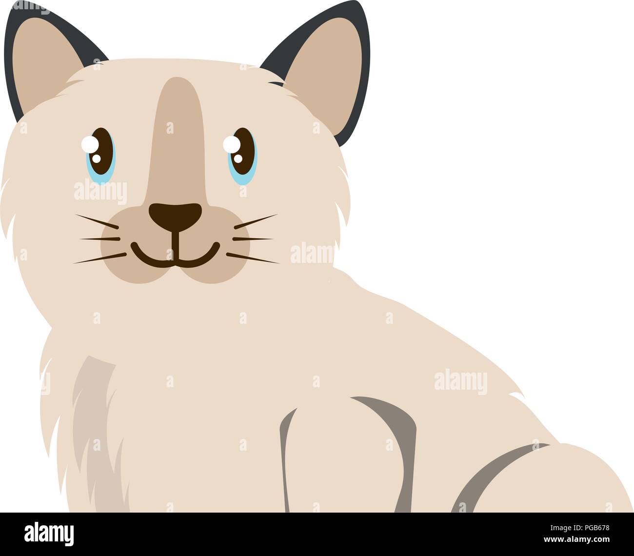 cute cat icon over white background, colorful design. vector ...