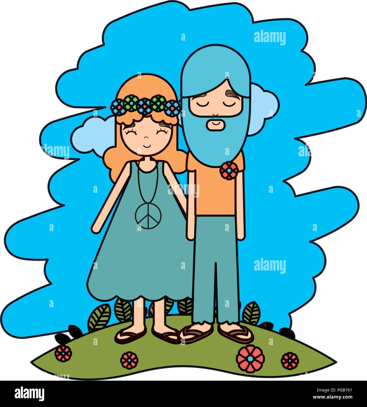 1960s fashion couple hippie hi-res stock photography and images - Alamy