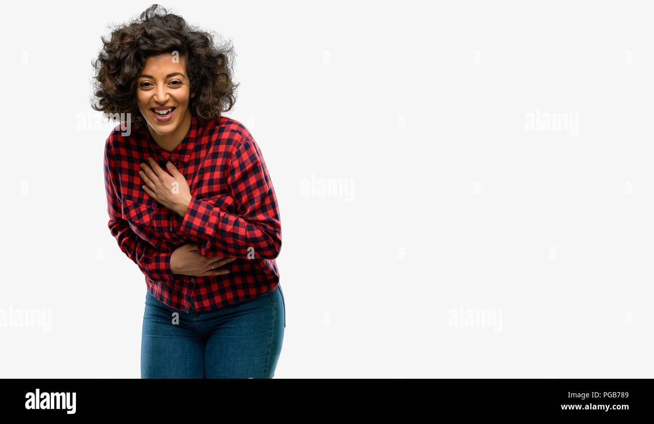 Beautiful arab woman confident and happy with a big natural smile ...