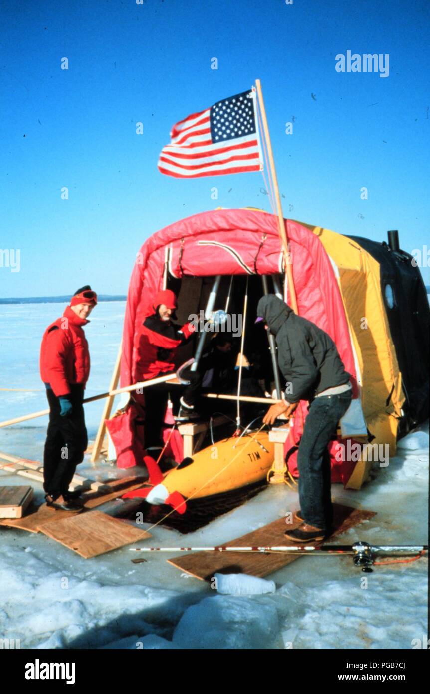 AUV Odyssey deployment through ice Stock Photo - Alamy