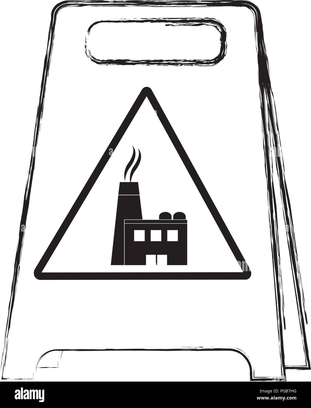 grunge plastic caution emblem factory pollution Stock Vector Image ...