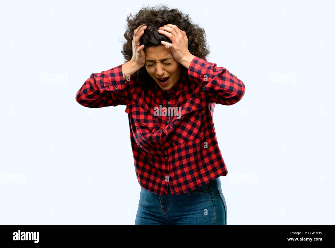 Woman head in hands embarrassed hi-res stock photography and images - Alamy