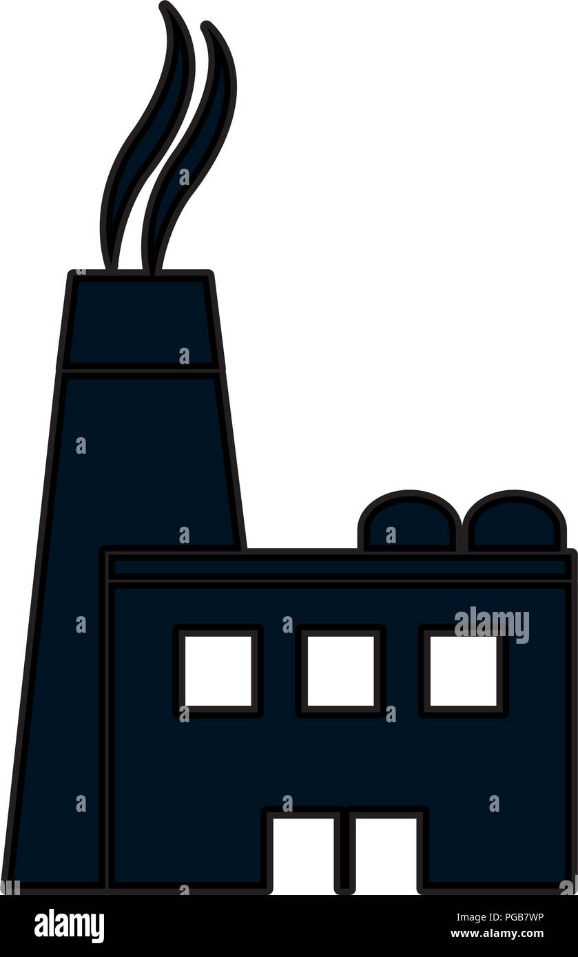 color pictogram industry factory production plant Stock Vector Image ...