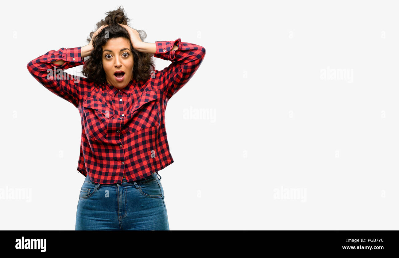 Woman head in hands embarrassed Cut Out Stock Images & Pictures - Alamy