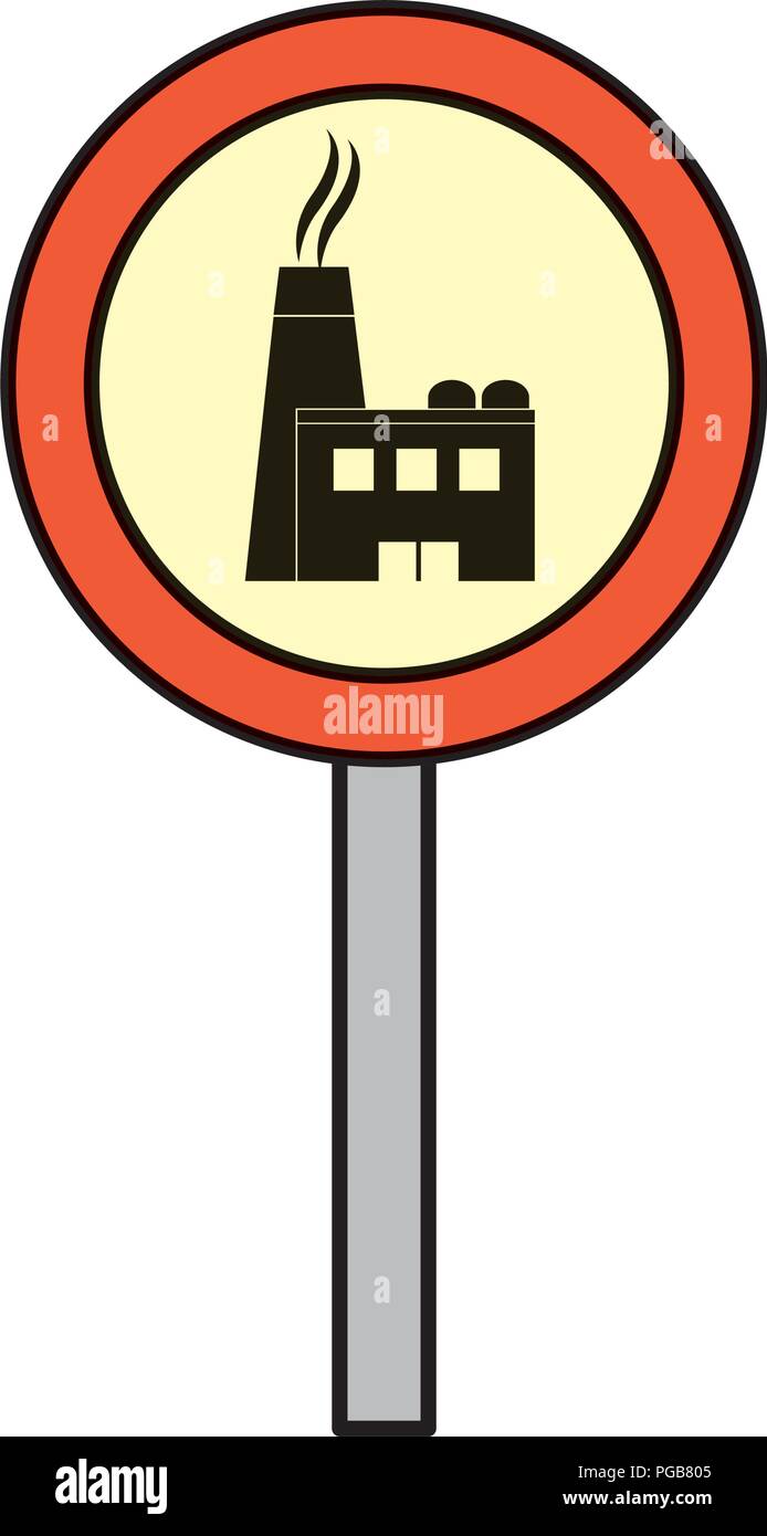 color circle caution emblem factory pollution Stock Vector Image & Art ...