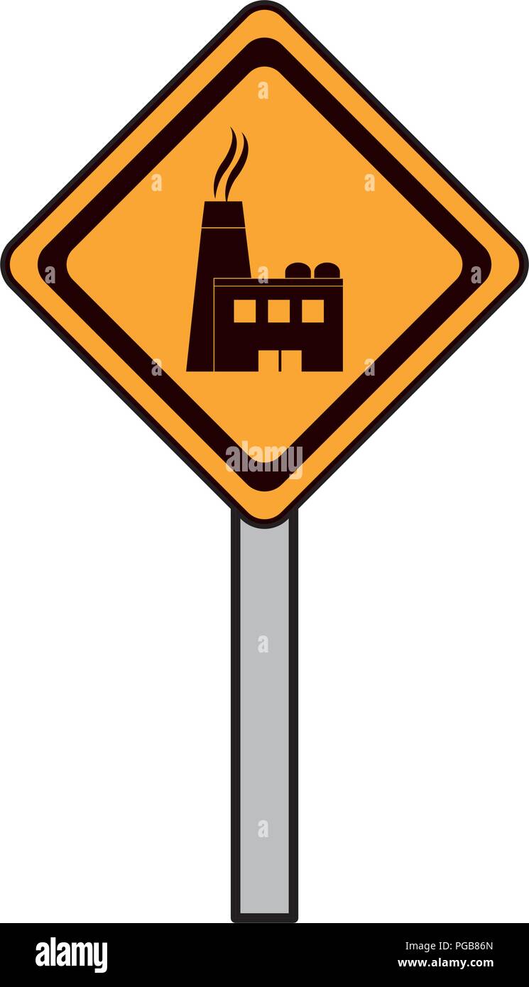 color diamond caution emblem factory pollution Stock Vector Image & Art ...