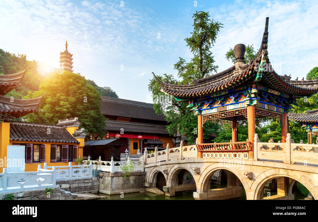 Chinese traditional classical architecture by the lake Stock Photo - Alamy