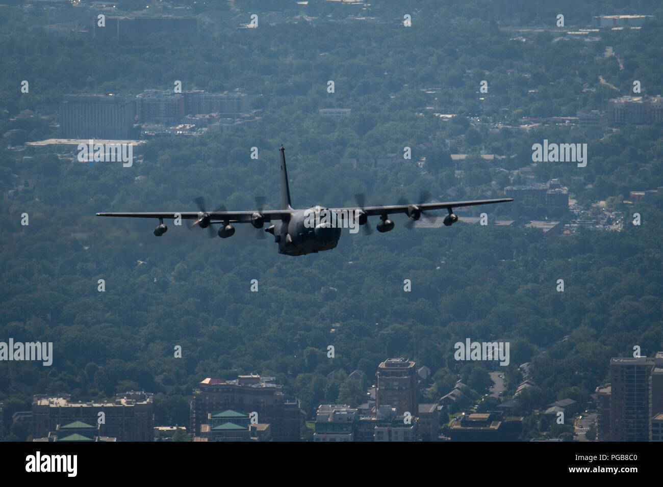 A 15th Special Operations Squadron MC-130H Combat Talon II flies above ...