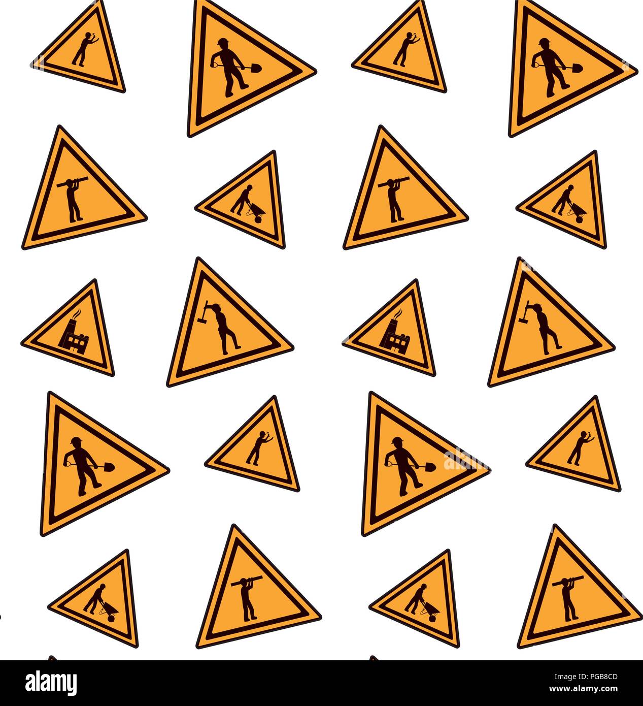 color triangle caution emblem to industry maintenance background Stock ...