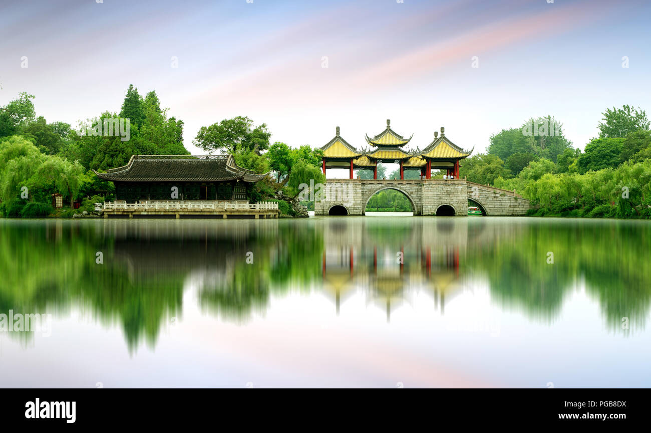 Wuting Bridge, also known as the Lotus Bridge, is a famous ancient ...