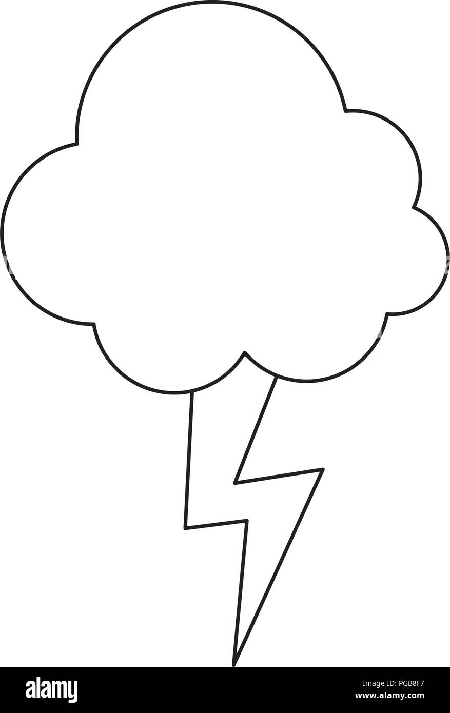 cloud and bolt icon over white background, vector illustration Stock ...