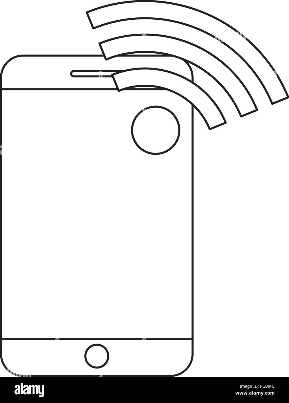 cellphone and wifi signal over white background, vector illustration ...