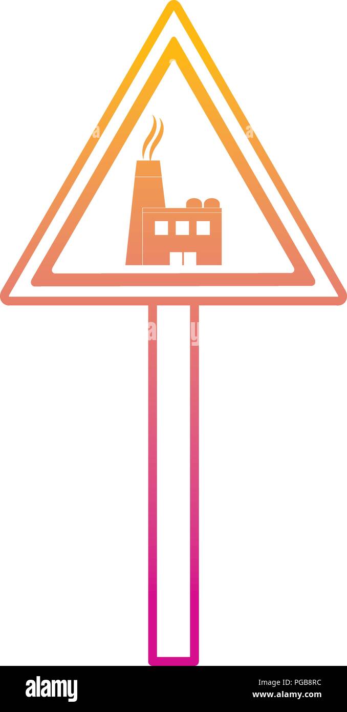 degraded line triangle caution emblem factory pollution Stock Vector ...