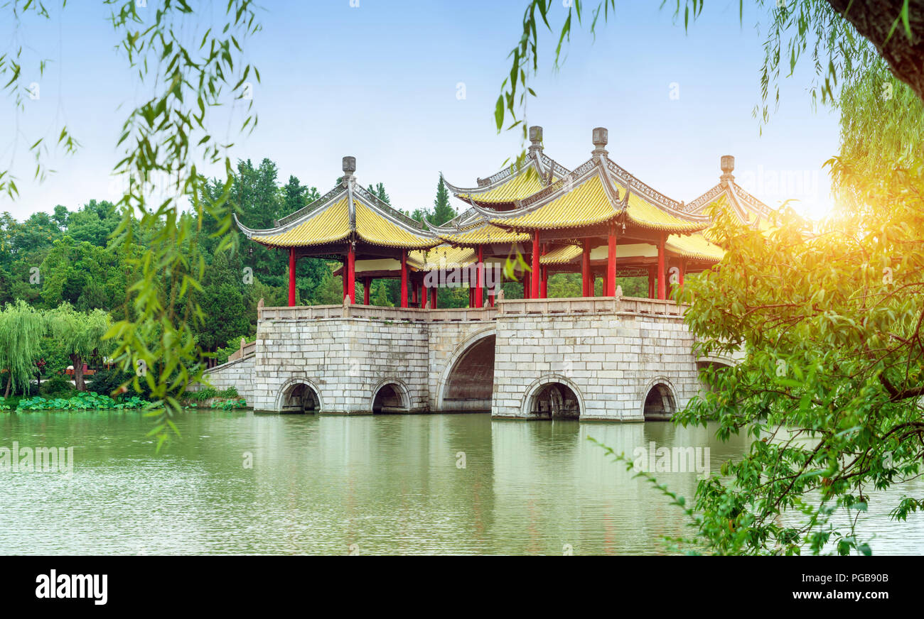 Wuting Bridge, also known as the Lotus Bridge, is a famous ancient ...