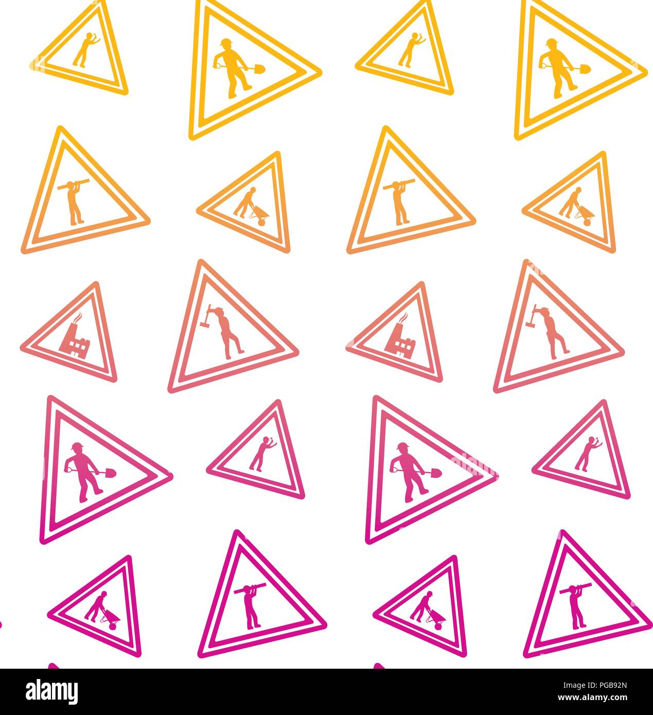 degraded line triangle caution emblem to industry maintenance ...