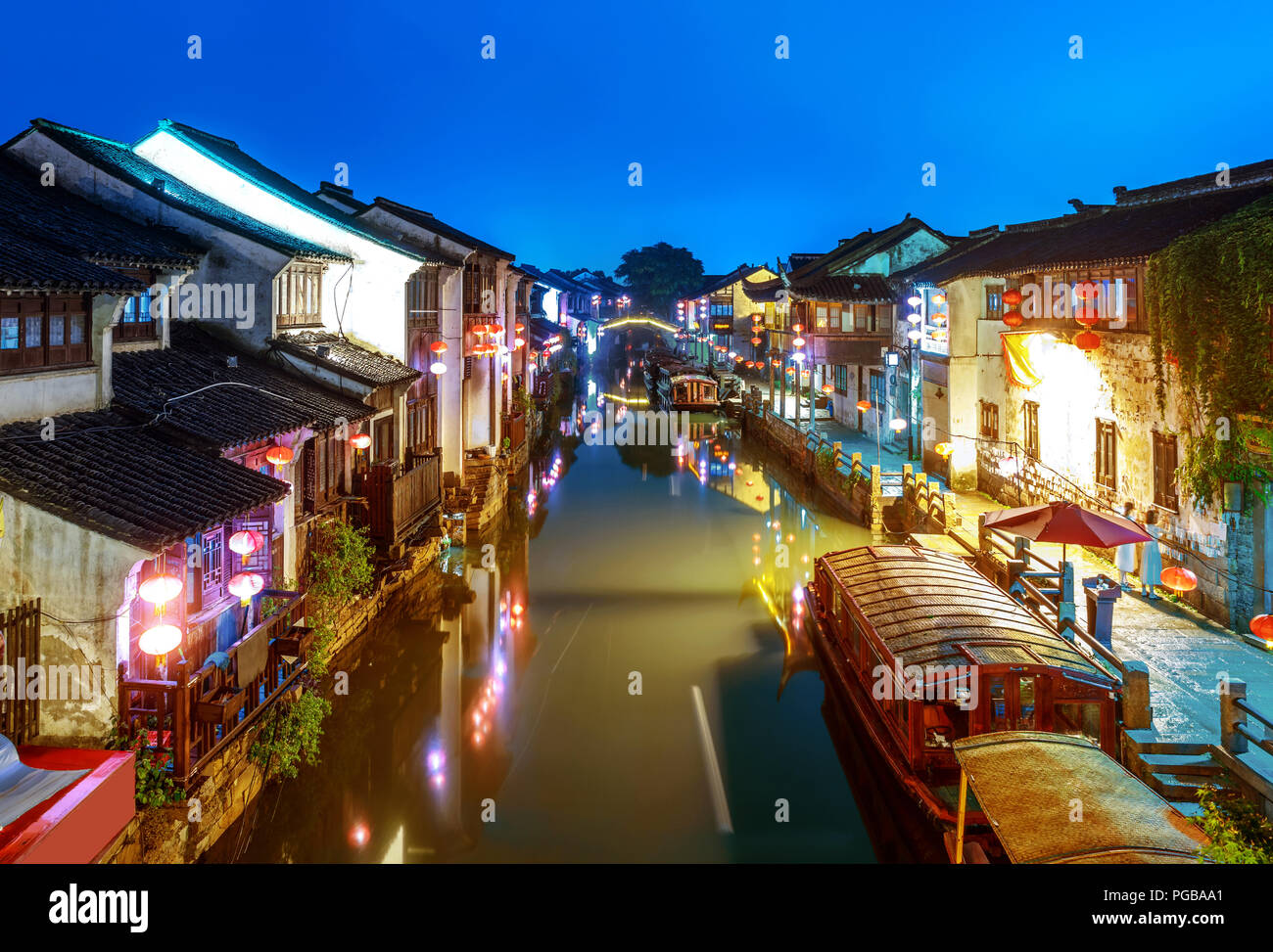Suzhou, China is a famous water town with many ancient towns in the ...